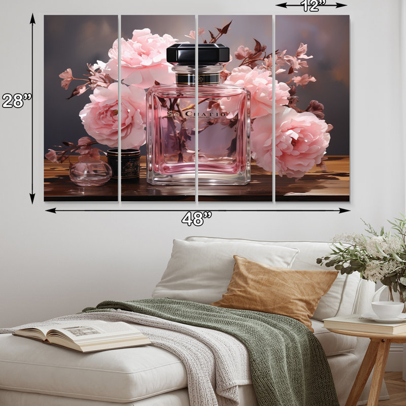 Design Art 4 Floral Perfume Vibrant Elegance III Wall Decor Set Metal | Wayfair